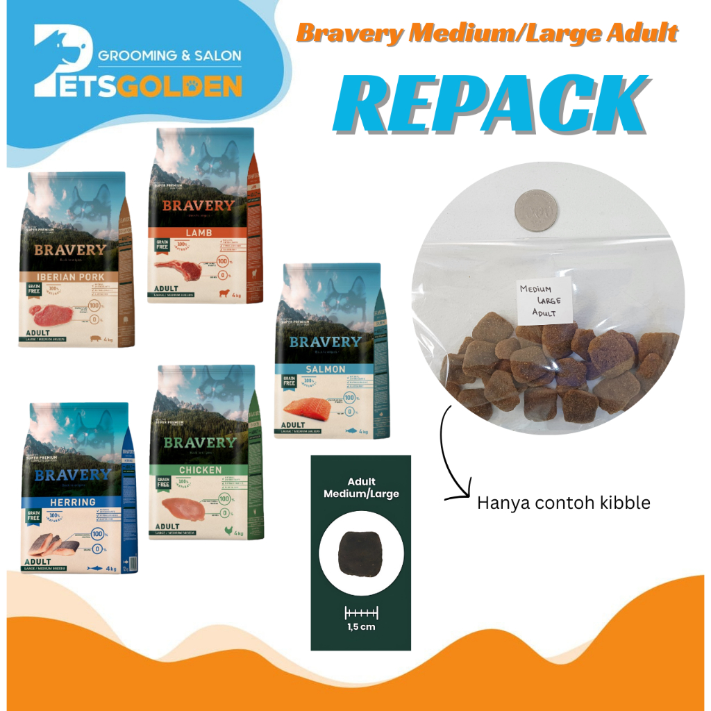 Jual BRAVERY DOG FOOD Repack ukuran 1 kg | Shopee Indonesia