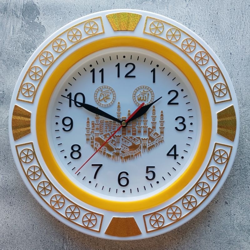 Jual Jam Dinding Esa Kaligrafi Islam Arab Masjid Minimalis Angka Timbul ...