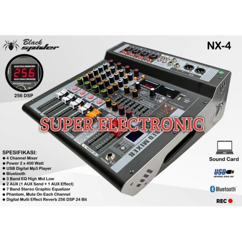 Jual Power Mixer Black Spider BS NX 4 Original 4 Channel Garansi Resmi ...