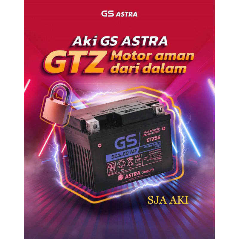 Jual AKI MOTOR GS ASTRA GTZ5S ASLI 100% ORIGINAL HONDA BEAT YAMAHA FINO MIO J | Shopee Indonesia