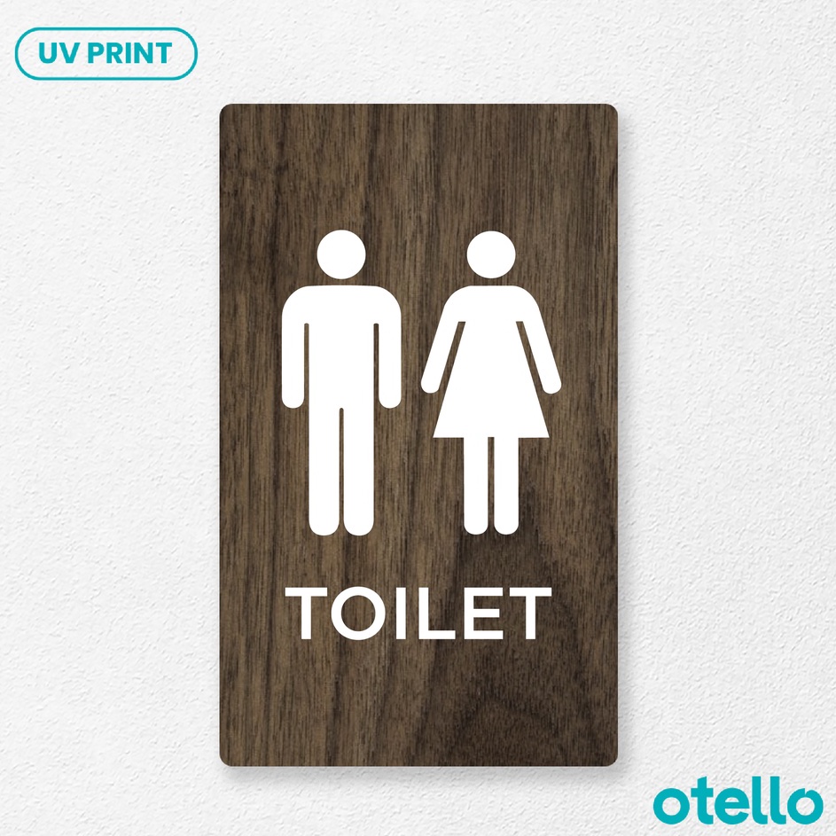 Jual Otello Toilet Sign Board Kayu Print Signage Label Tempel Nama ...