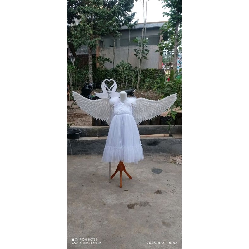 Jual kostum karnaval sayap peri / kostum sayap bulu / sayap putih ...