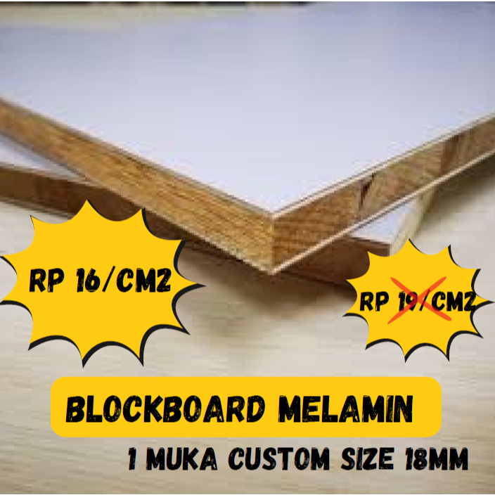 Jual Blockboard Melamin 1 muka Custom size 18mm | Shopee Indonesia