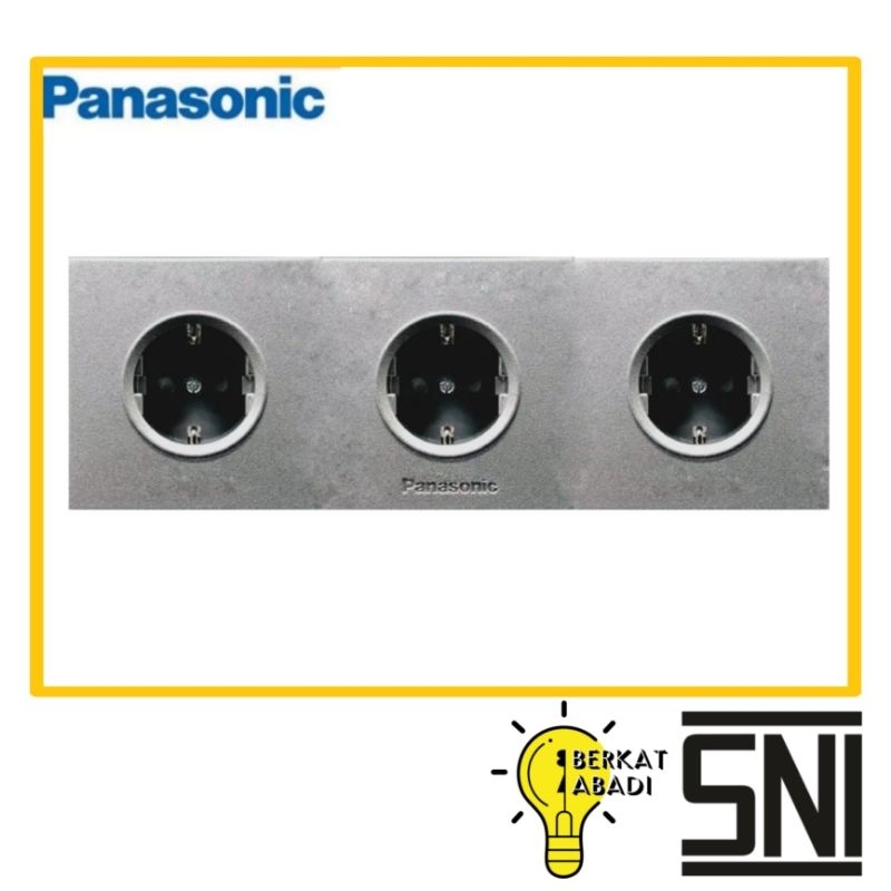 Jual Panasonic Stop Kontak Triple Silver Style E | Shopee Indonesia