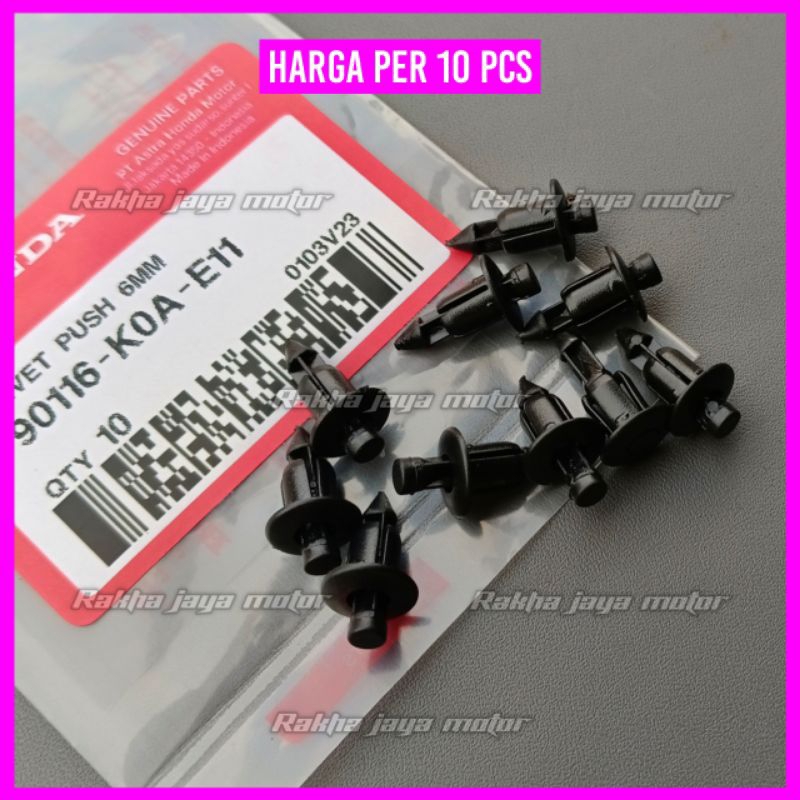 Jual RIVET PUSH 6MM 90116-K0A-E11 KANCING BODY BEAT VARIO SCOOPY GENIO PCX ADV/KLIP BODI BEAT ...