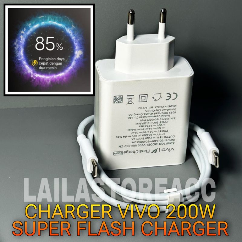 Jual CHARGER VIVO 200W USB TYPE C TO TYPE C FLASH CHARGER 200Watt VIVO ...