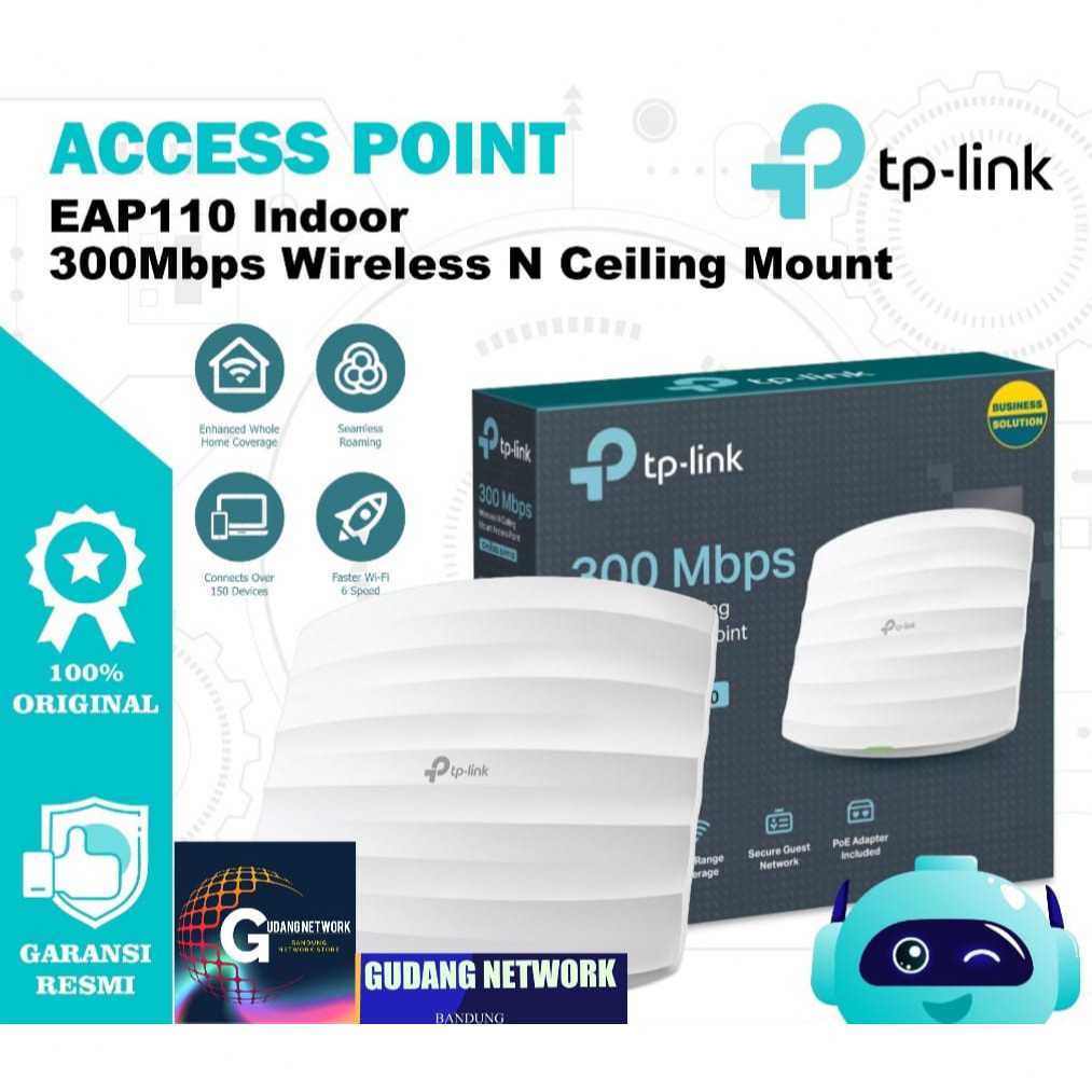 Jual TPLINK EAP110 300Mbps Wireless N Ceiling Mount Access Point TL ...