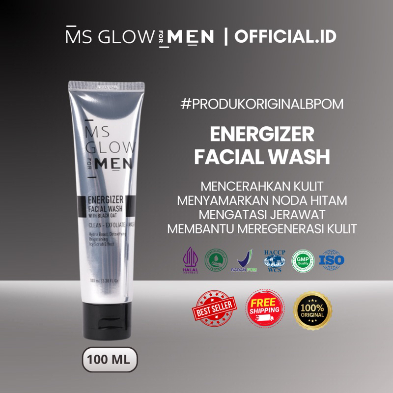 Jual MS GLOW FOR MEN - ENERGIZER FACIAL WASH - PEMBERSIH WAJAH by ...