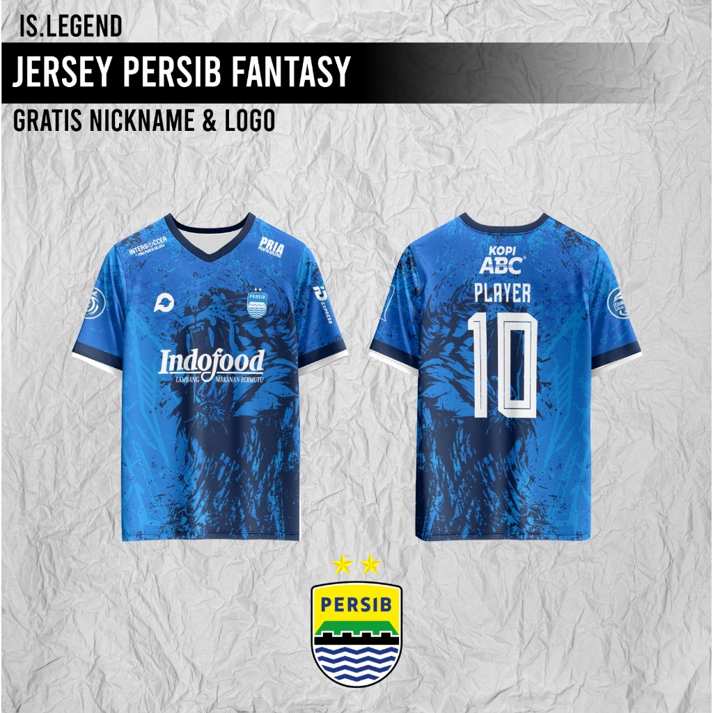 Jual Jersey Persib Bandung Fans Fantasy Free Nama Dan Nomor | Shopee ...