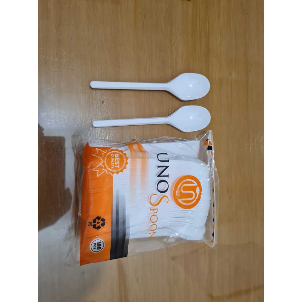 Jual 100PCS SENDOK MAKAN PLASTIK UNO PUTIHSUSU DAN HITAM | Shopee Indonesia