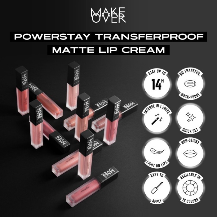 Jual MAKE OVER POWERSTAY TRANSFERPROOF MATTE LIP CREAM | Shopee Indonesia