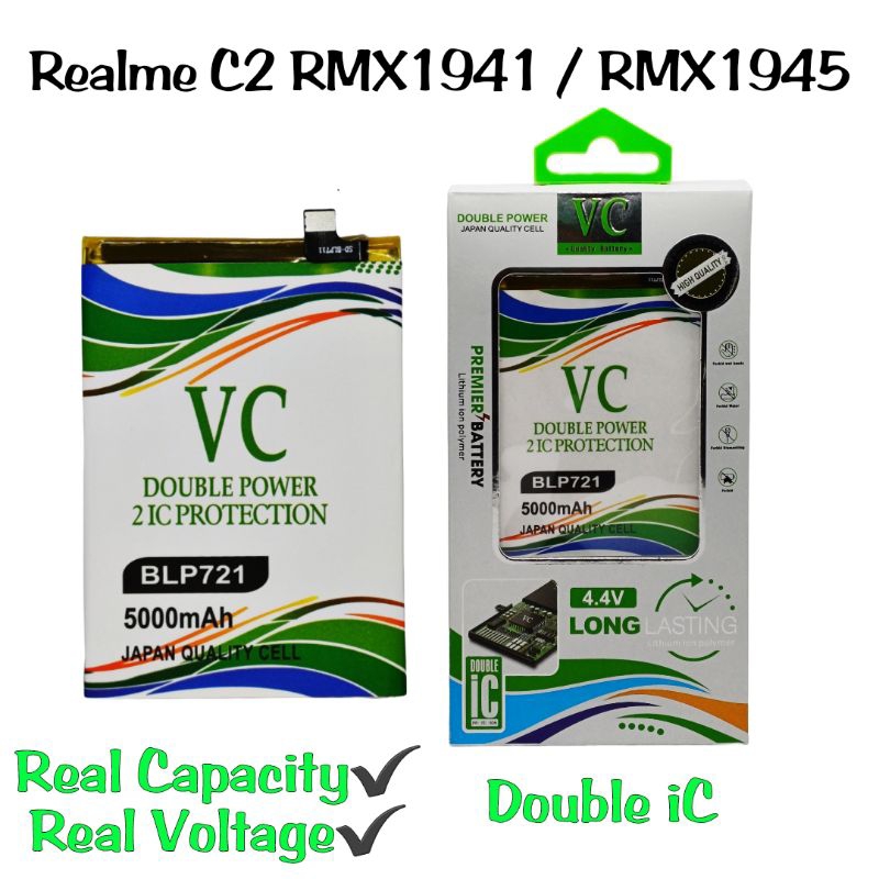 Jual Baterai VC DOUBLE POWER BLP721 Realme C2 RMX1941 / RMX1945 Battery ...