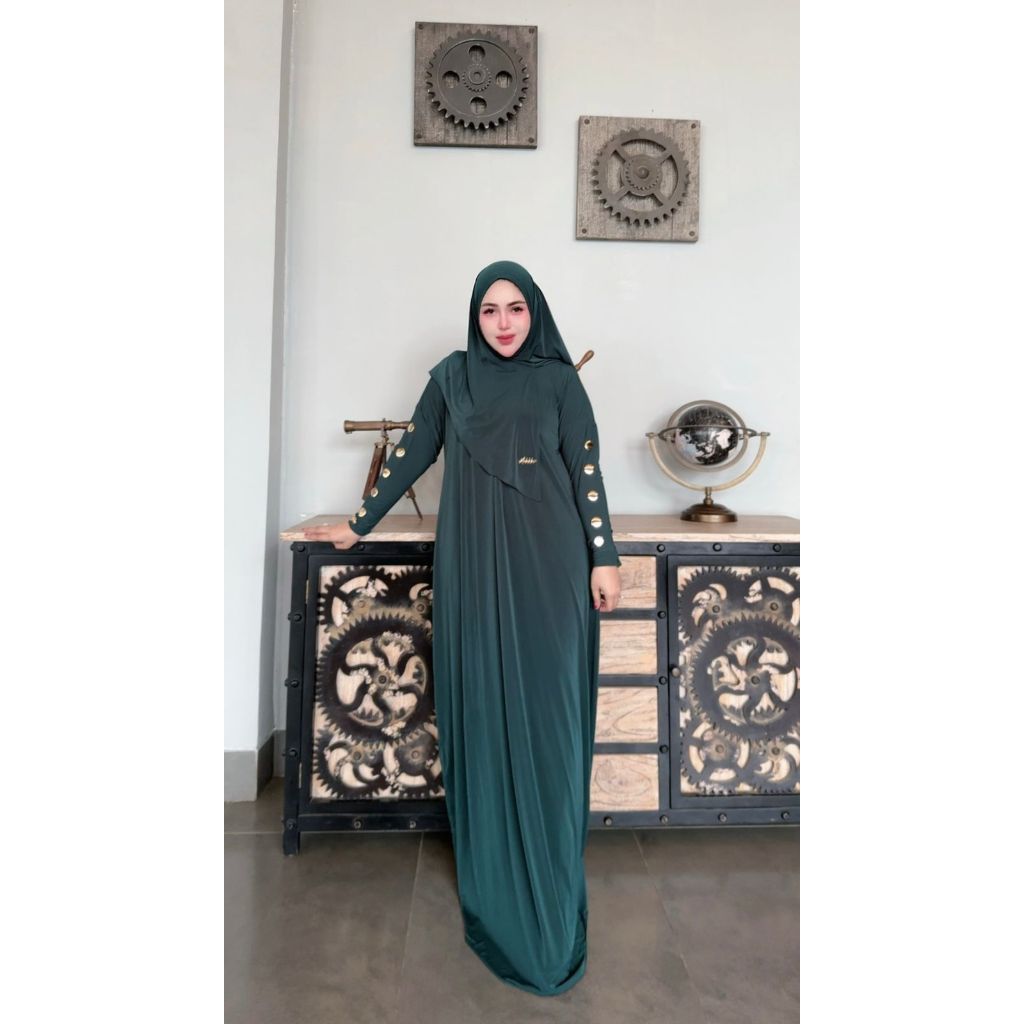 Jual Abaya Hijab Malebbi_ijo botol | Shopee Indonesia