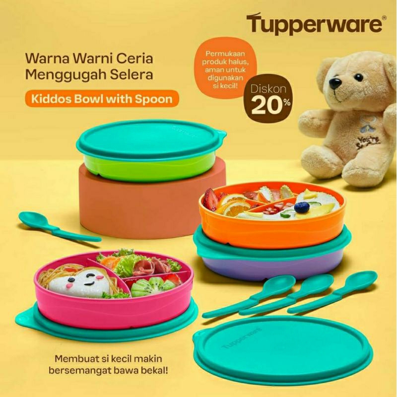 Jual Tiwi n Kiddos BowL with spoon Tupperware | Shopee Indonesia