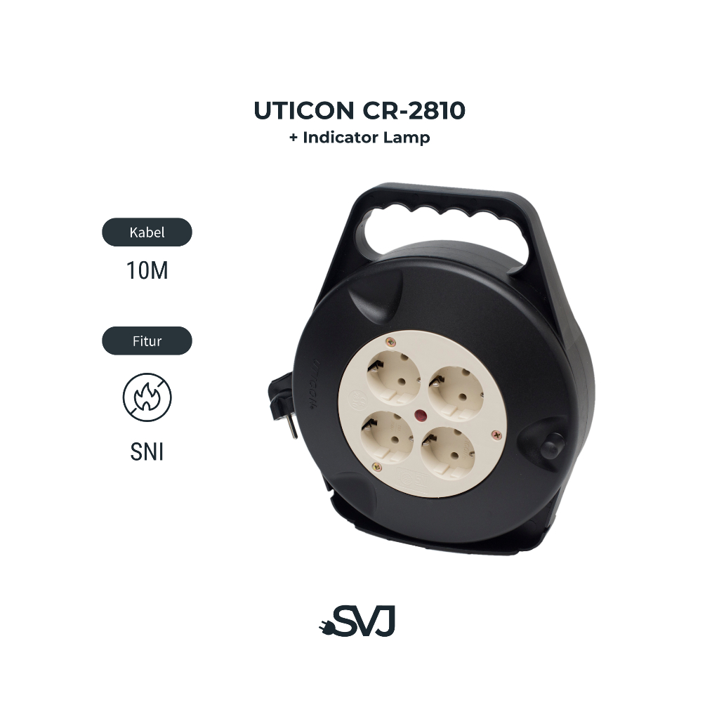 Jual UTICON CR-2810 KABEL ROLL 10M + PENGAMAN SOKET | Shopee Indonesia
