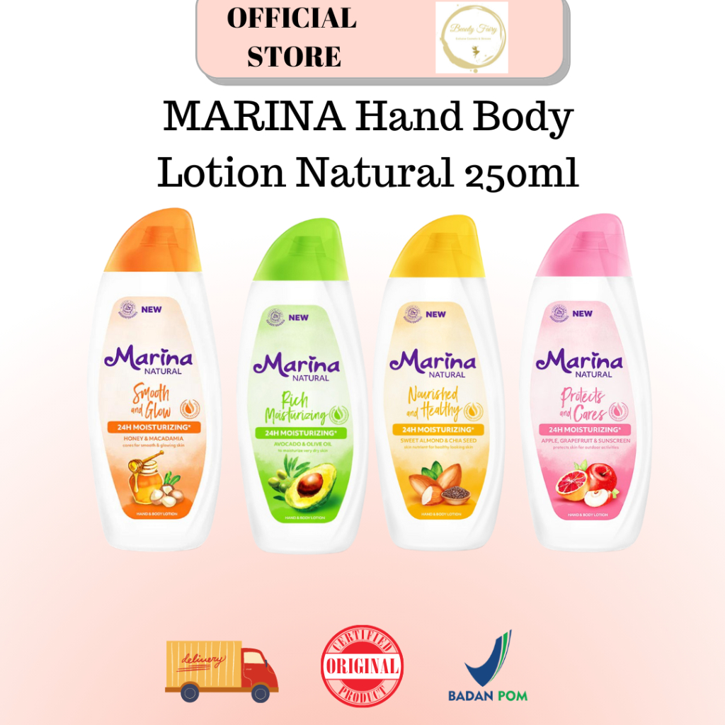 Jual MARINA Hand Body Lotion Natural 250ml | Shopee Indonesia