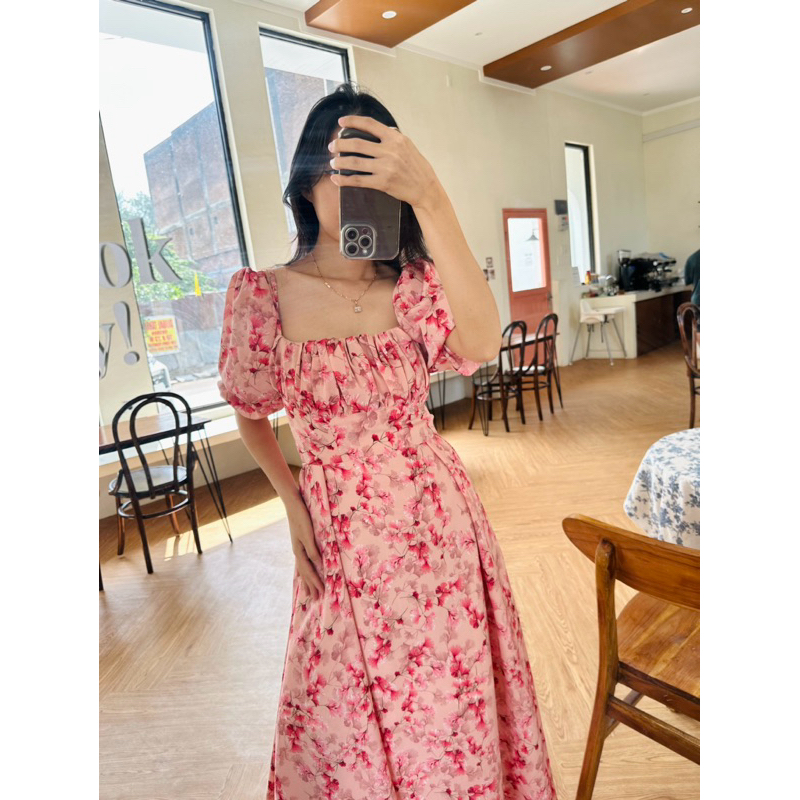Jual Two way use Flower Vintage Pink dress - Terusan wanita Bunga bunga ...
