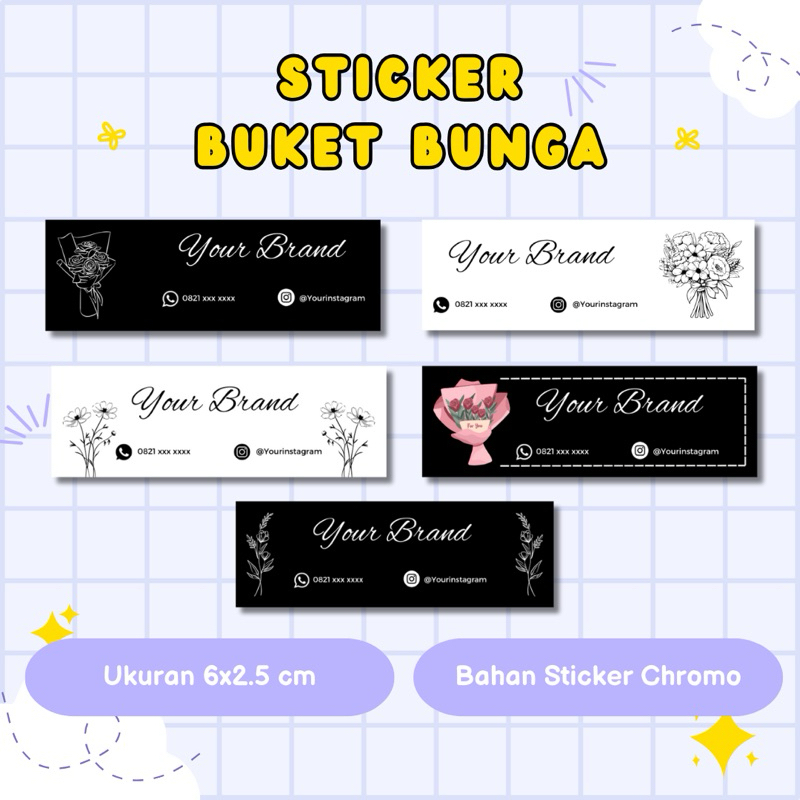 Jual Sticker buket | Sticker Bouquet | STIKER LABEL BUKET CUSTOM ...