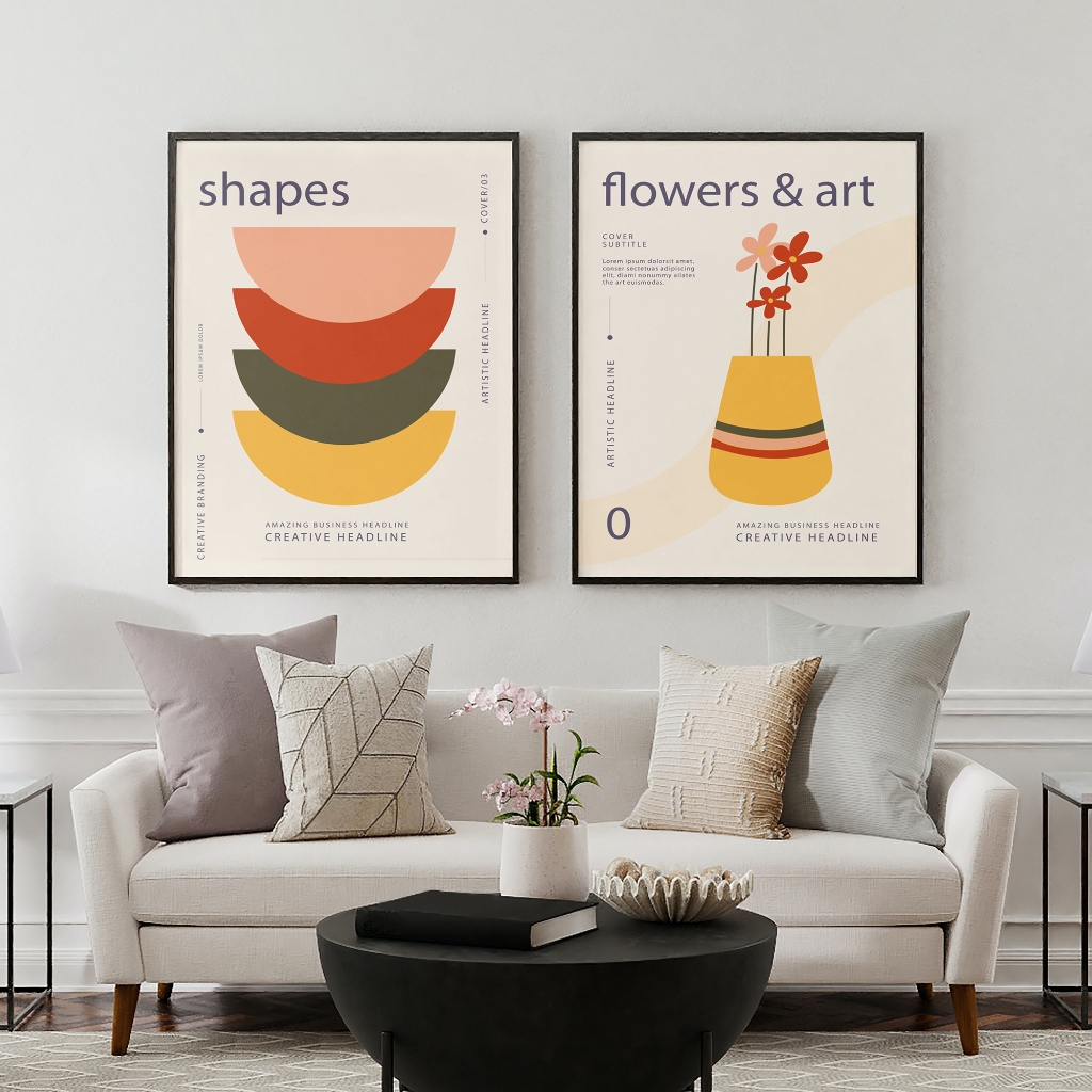 Jual ROTA - Poster Minimalis Hand Drawn Creative Shapes Hiasan Dinding ...