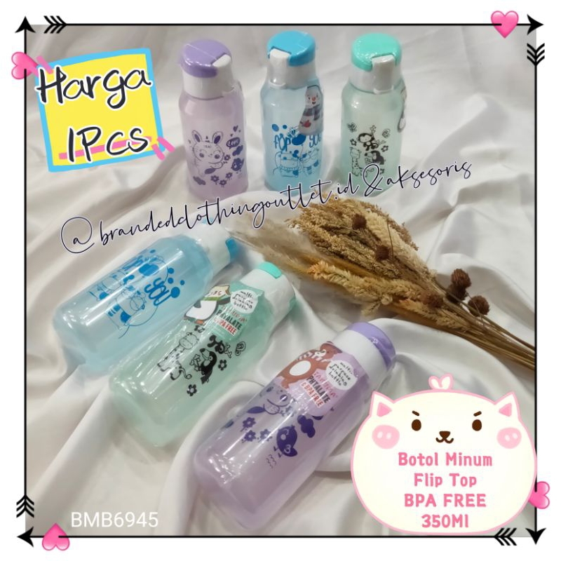 Jual BOTOL MINUM FLIP TOP BPA FREE 350ML / BOTOL MINUM ANTI PECAH ...