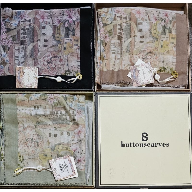 Jual [READY] Buttonscarves Como Espresso, Pistachio, Canoe | Shopee ...
