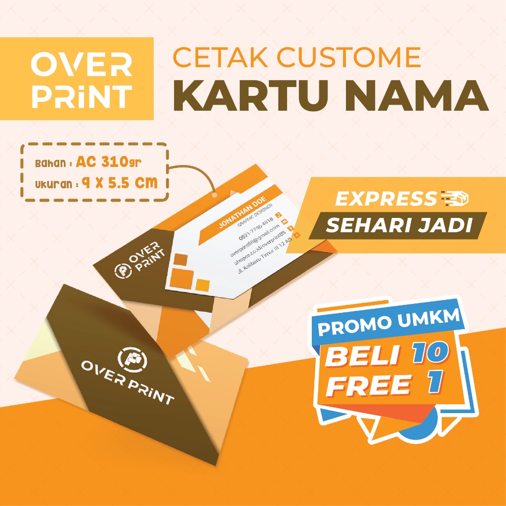 Jual SAMEDAY - Cetak Kartu Nama | ART CARTON 310gr | MURAH | EXPRESS ...