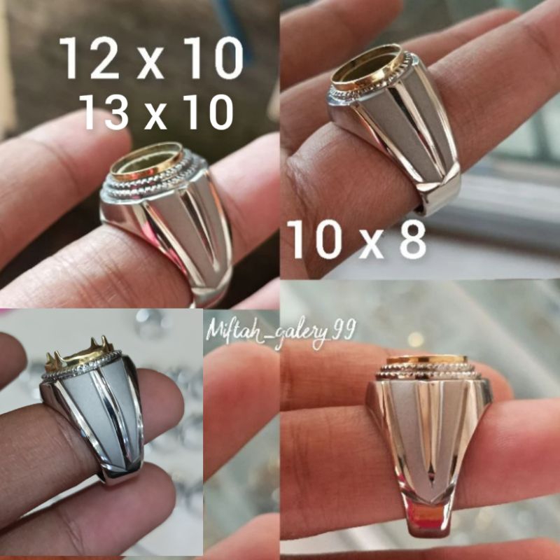 Jual Ring emban monel handmade 10x8 12x10 13x10 | Shopee Indonesia