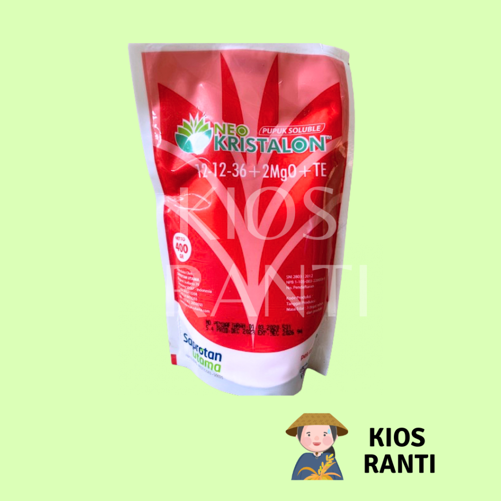 Jual NEO KRISTALON Merah 12-12-36+2MgO+TE 400gr/ Pupuk Soluble/ Pupuk ...