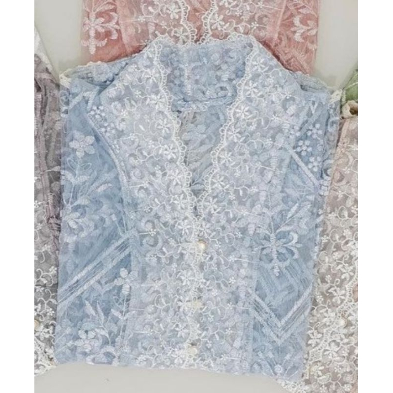 Jual Dahayu outer| Outer tille brukat bordir tali | Lace outer| Kebaya ...