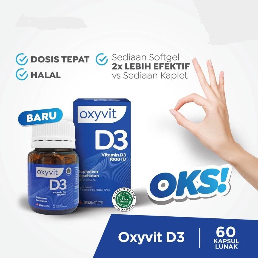 Jual Oxyvit D3 1000 IU - Vitamin D3 1000 IU - 60 Kapsul | Shopee Indonesia
