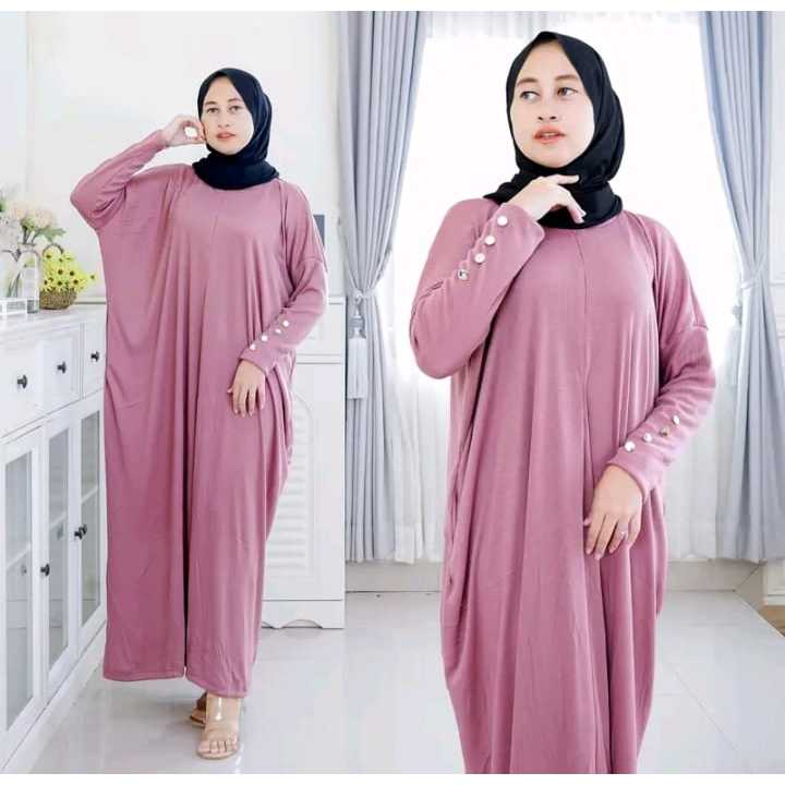Jual Gamis Innara Batwing Button Knit Premium | Shopee Indonesia