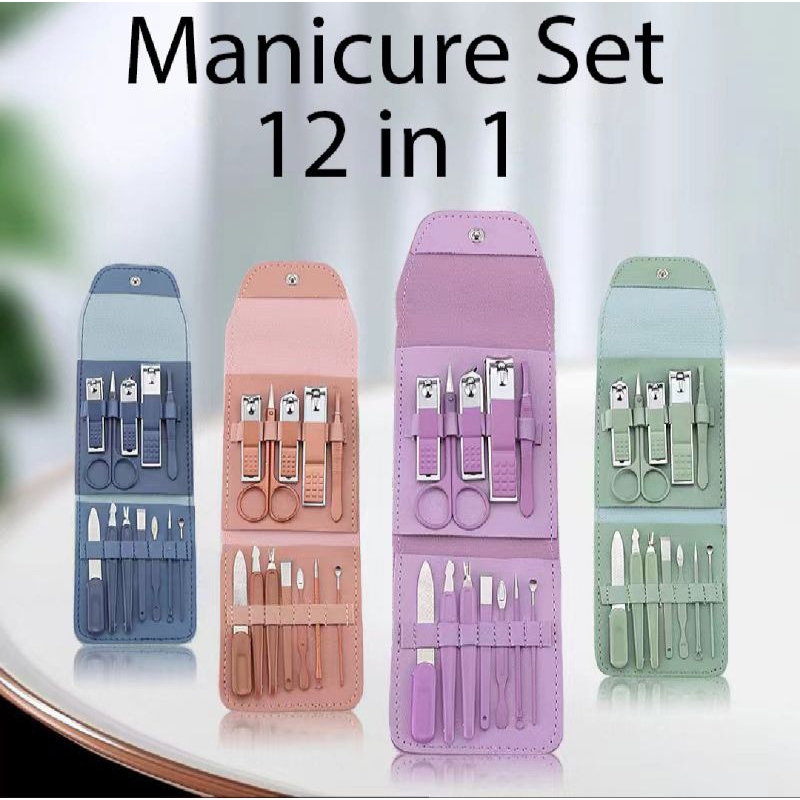 Jual ALAT MANICURE PEDICURE SET LENGKAP PREMIUM / GUNTING KUKU SET 12 ...