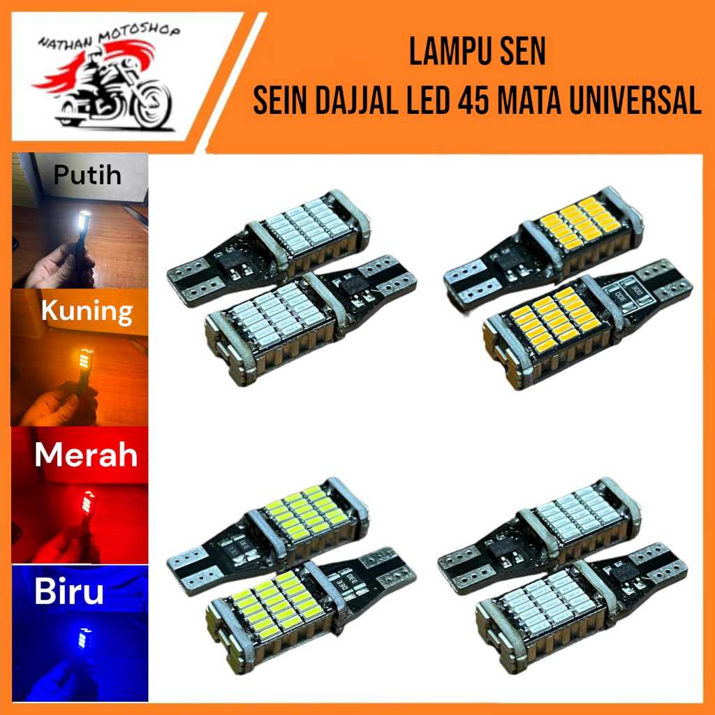 Jual Lampu Sen Dajjal Sein Dajjal motor Sepasang 45 LED Senja T10 Super terang Universal Semua ...