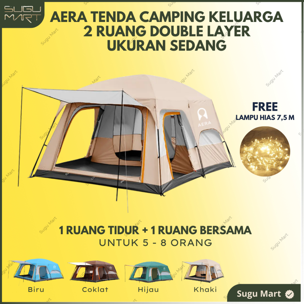 Jual Tenda Camping Keluarga Outdoor 2 Ruang | Tenda Camping Untuk 5-8 ...