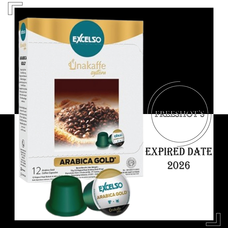 Jual Excelso Unakaffe Kopi Kapsul Arabica Gold (1 Box 12 Capsule ...