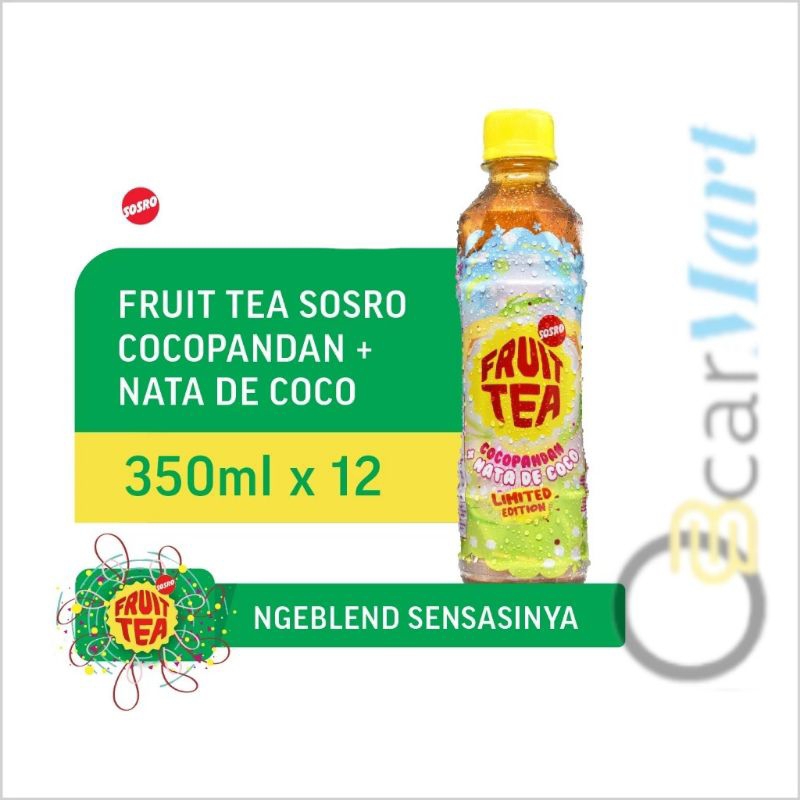 Jual FRUIT TEA BOTOL COCOPANDAN Nata de Coco 350ml isi 12 SOSRO ...