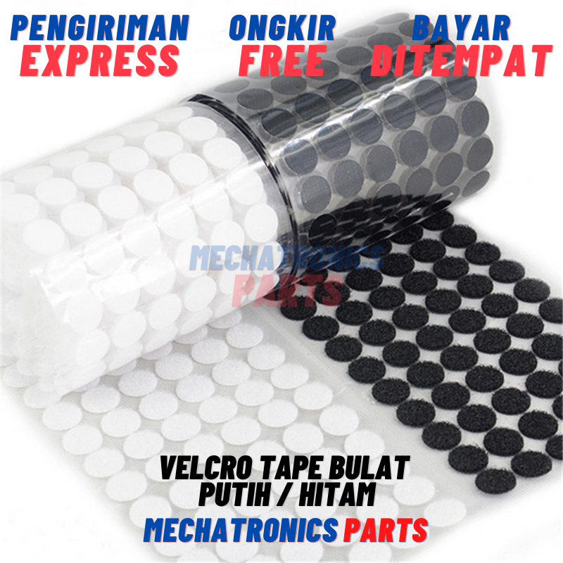 Jual Velcro Tape Bulat Hitam Putih Transparant Double Side Perekat ...