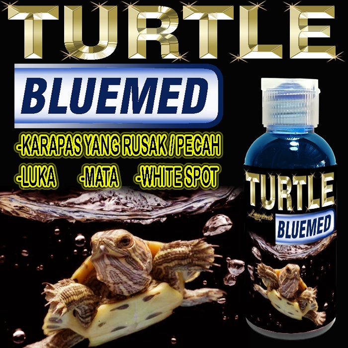 Jual TURTLE BLUEMED MENGOBATI KERAPAS KURA-KURA AIR PECAH BERJAMUR BINTIK PUTIH WHITE SPOT ...