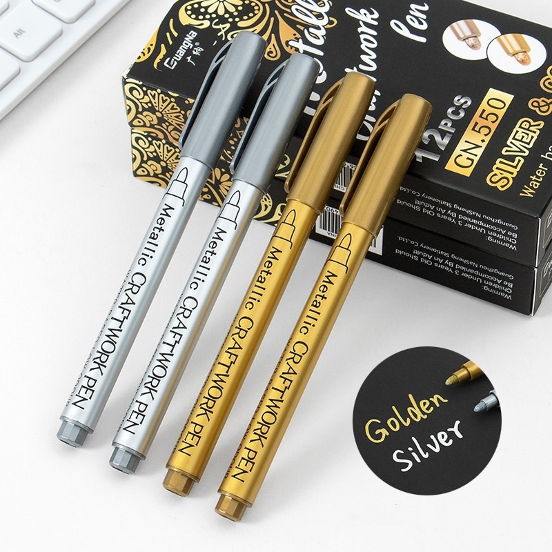 Jual Pen Marker Pena Spidol Tinta Metalik Emas Perak silver Metallic ...