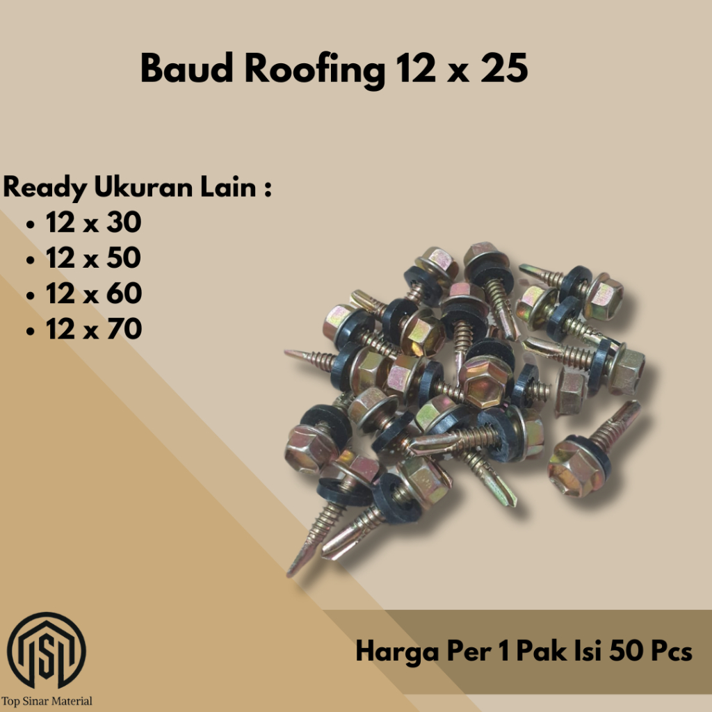 Jual Baut Baja Ringan / Baud Drilling / Sekrup Roofing 12 x 25 Per ...