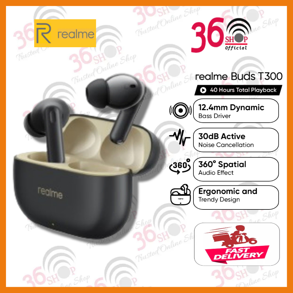 Jual Realme Buds T300 Garansi Resmi 12 4mm Dynamic Bass Driver 30db