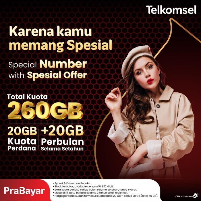 Jual Kartu Perdana Telkomsel Nomor Cantik 10 Digit Kartu Kuota Tahunan 260gb Kartu Internet ...