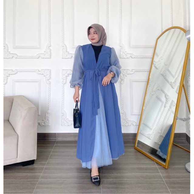 Jual QOME - Outer Oriza bahan ceruti dan organza/ dress pesta ceruti ...