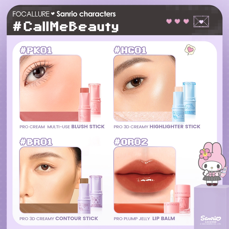 Jual FOCALLURE X Sanrio 2/3/4PCS Makeup Set #CallMeBeauty | Shopee ...