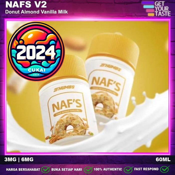 Jual Liquid Nafs V2 Donut Almond Vanilla Milk 60ML Naf's by Ora x ...