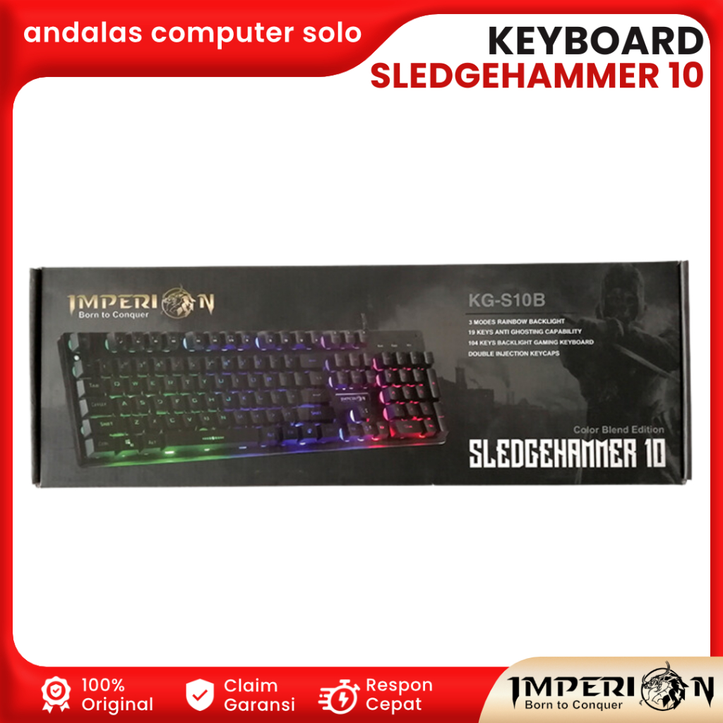 Jual Keyboard Gaming Game USB LED Backlight RGB Imperion Sledgehammer ...