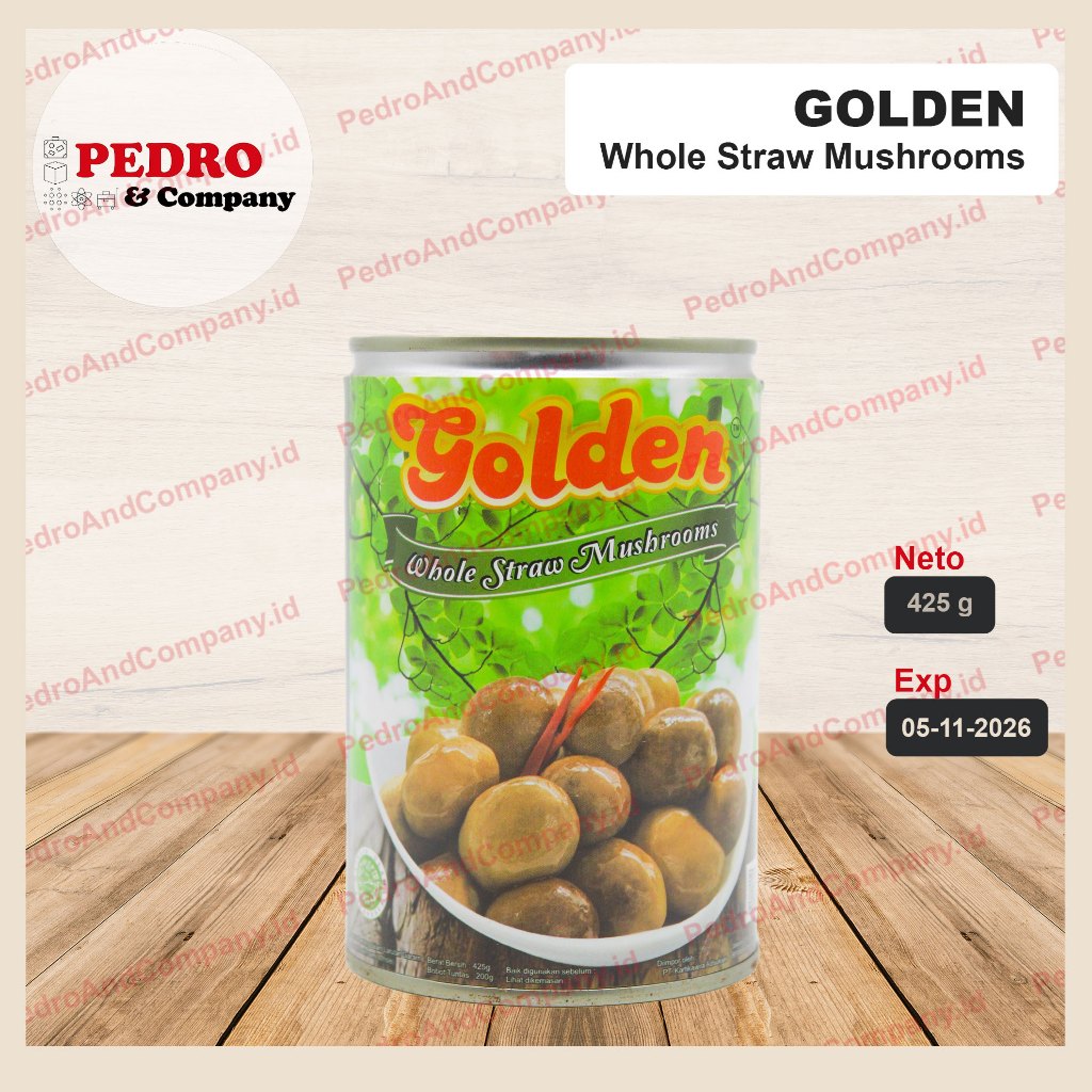 Jual Golden Whole Straw Mushroom Jamur Merang 425 gram jamur kaleng ...