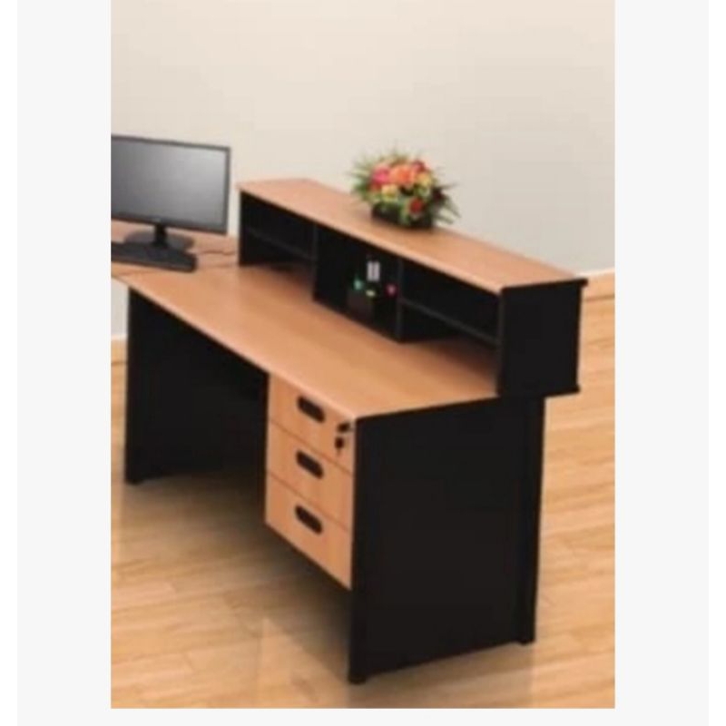 Jual Meja kerja resepsionis meja kantor Uno ukuran 120 cm warna beech ...