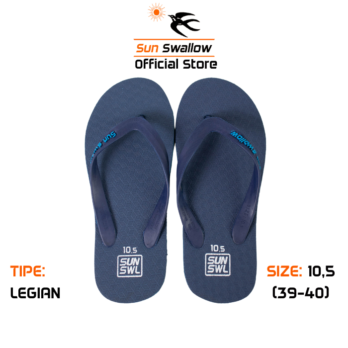 Jual Sun Swallow Sandal Jepit Karet Pria Sendal Legian Biru Navy Size ...