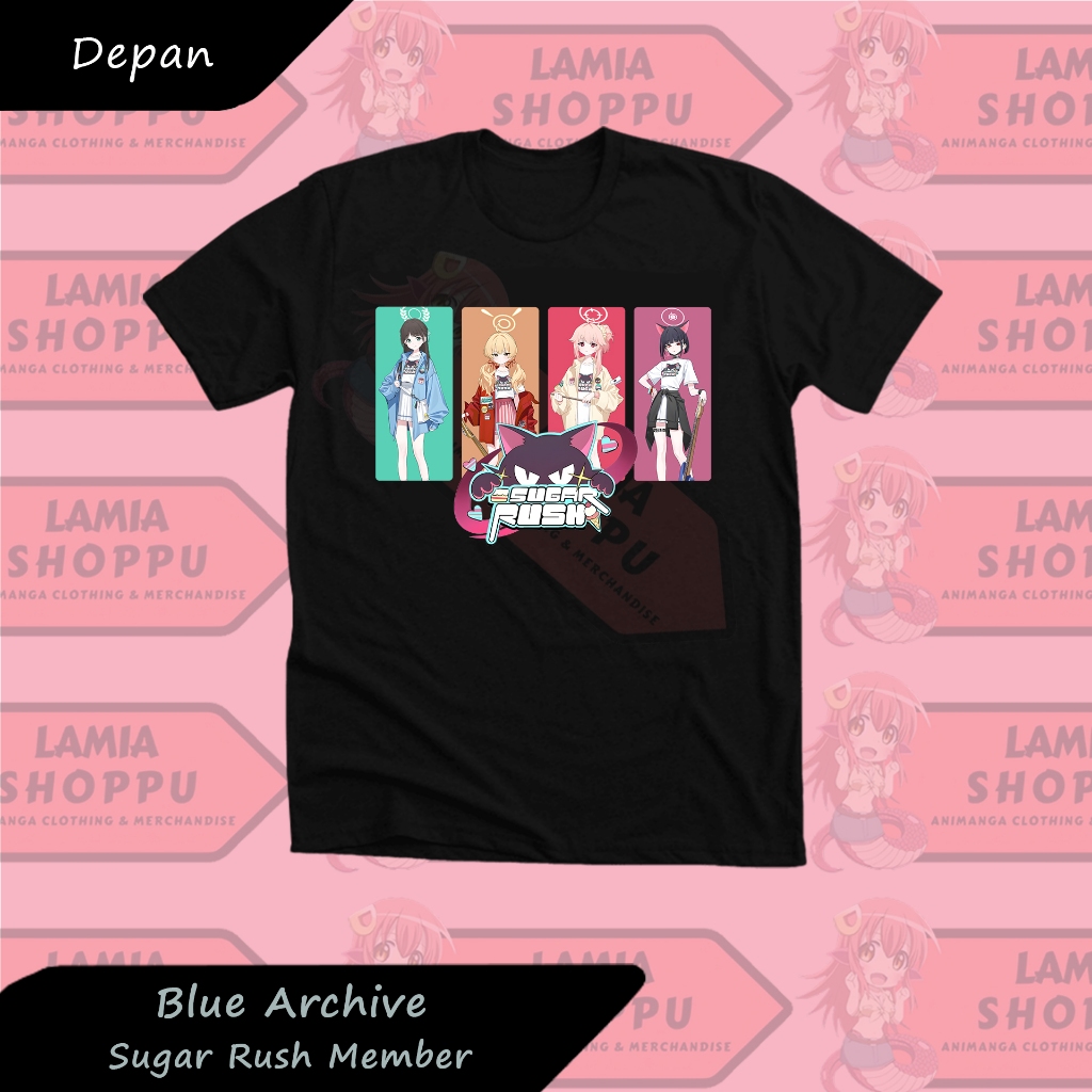 Jual Kaos Anime Game Blue Archive Sugar Rush Band Member | Shopee Indonesia